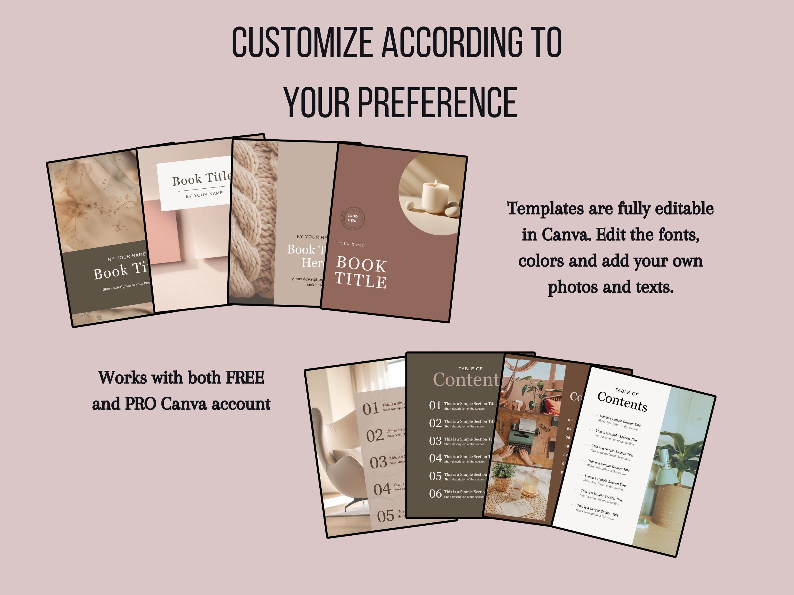 Ebook Template Editable in Canva, Editable Ebook, Aesthetic Ebook ...