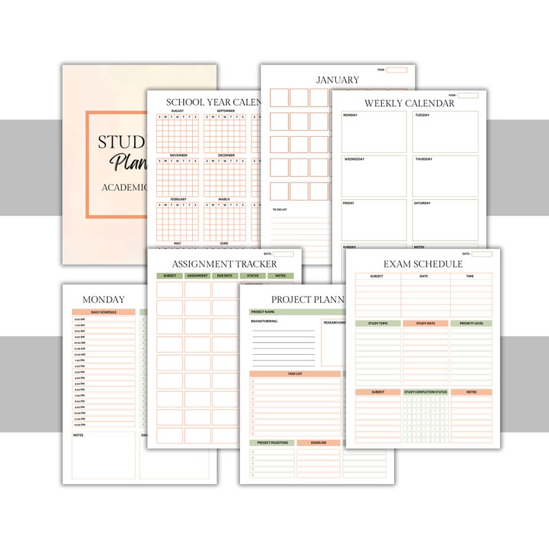 Printable Student Planner, College Planner 2024, Student Agenda ...