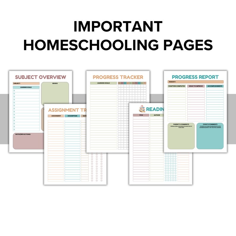 Kids Homeschool Planner 2025 Printable, Homeschool Organizer ...