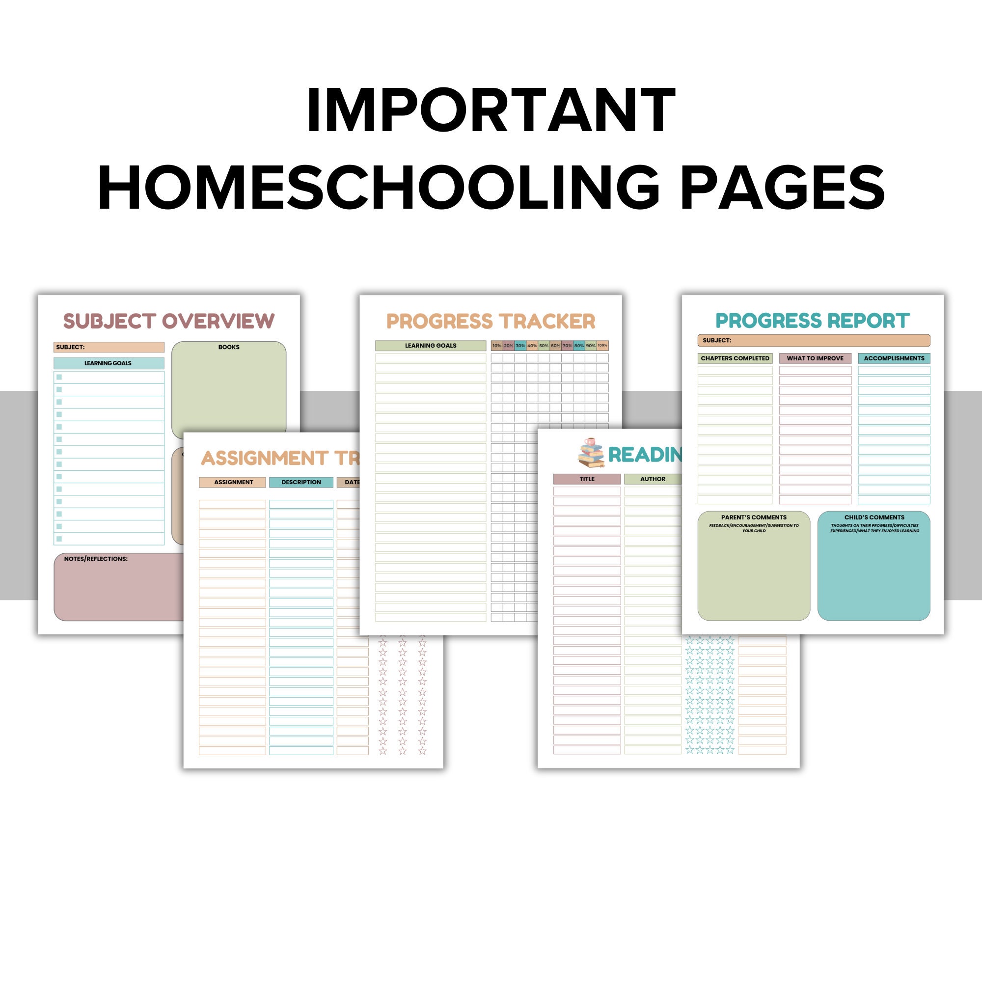 Kids Homeschool Planner 2025 Printable, Homeschool Organizer ...
