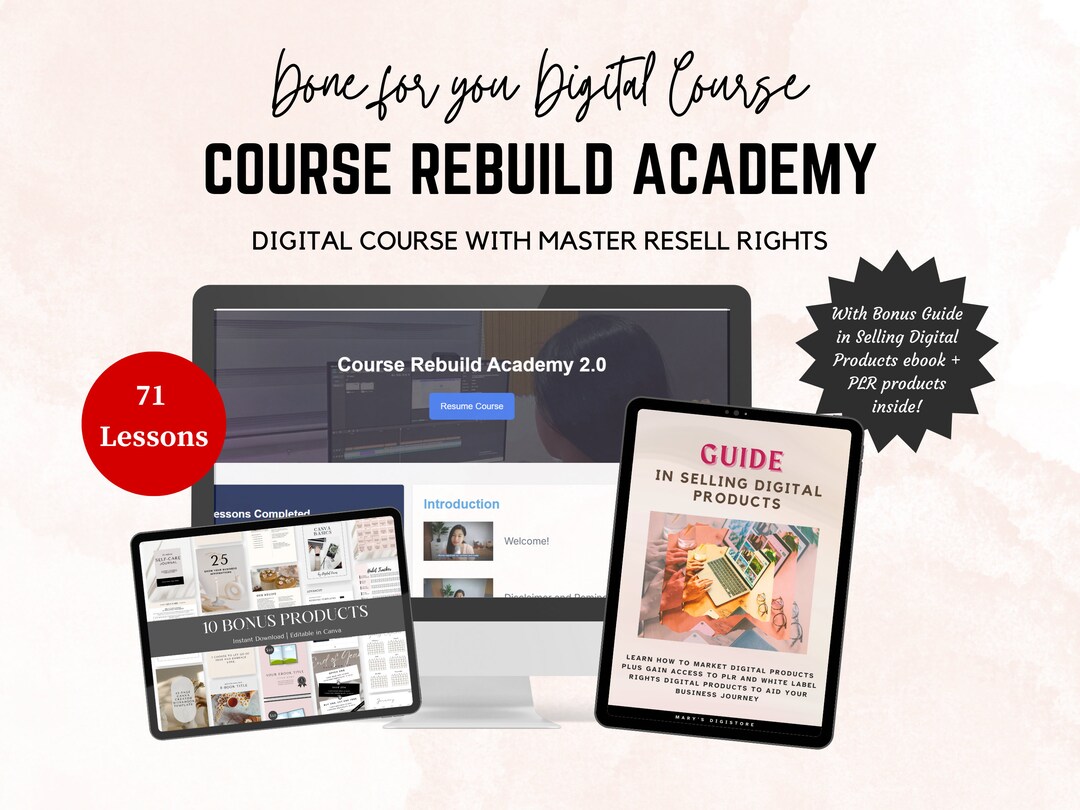 Course Rebuild Academy, Done for You Course With Master Resell Rights ...