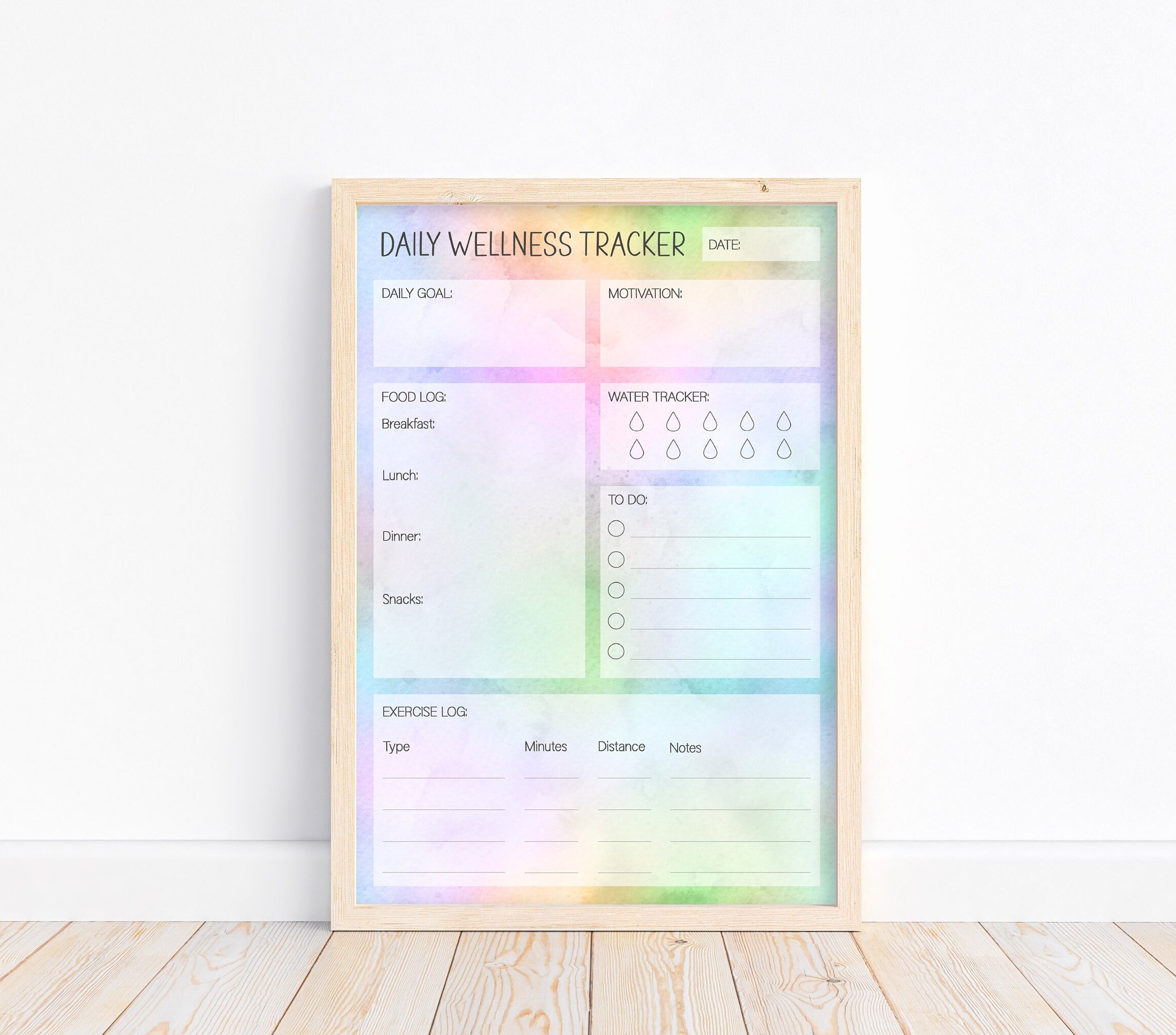 Daily Wellness Tracker Printable, Wellness Log, Exercise Log, Health ...