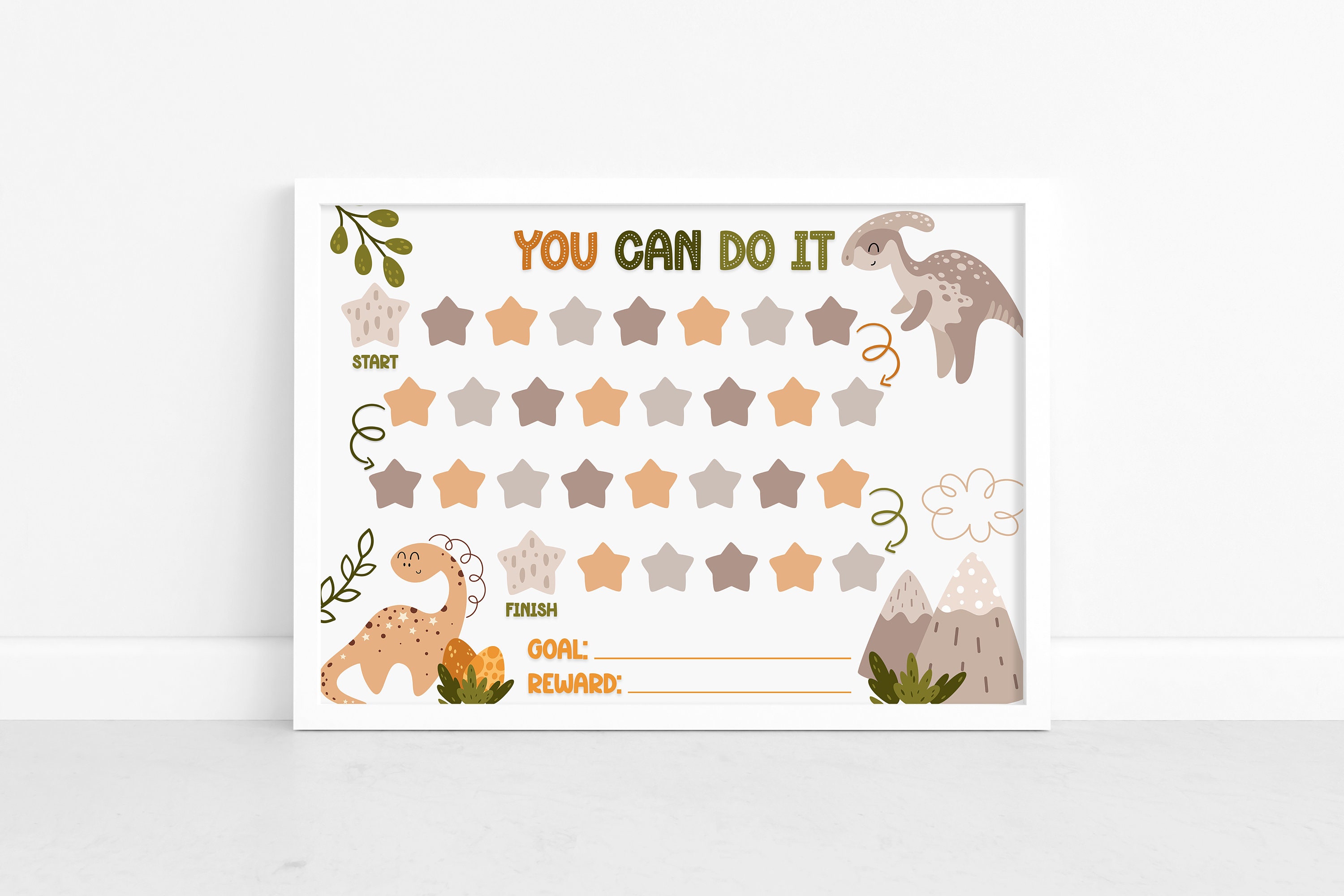 Dinosaur You Can Do It Reward Chart Tracker Toilet - Etsy
