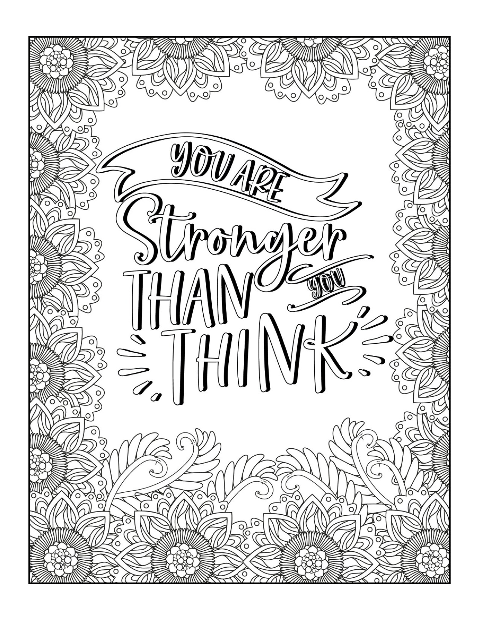 18 Inspirational Quotes Coloring Sheets Meditate on Positive ...