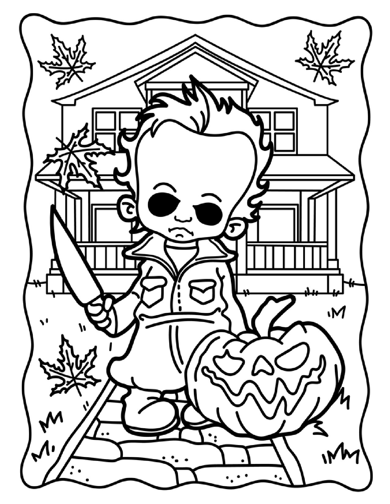Pastel Goth Horror Coloring Pages for Kids and Adults, With Freddie ...