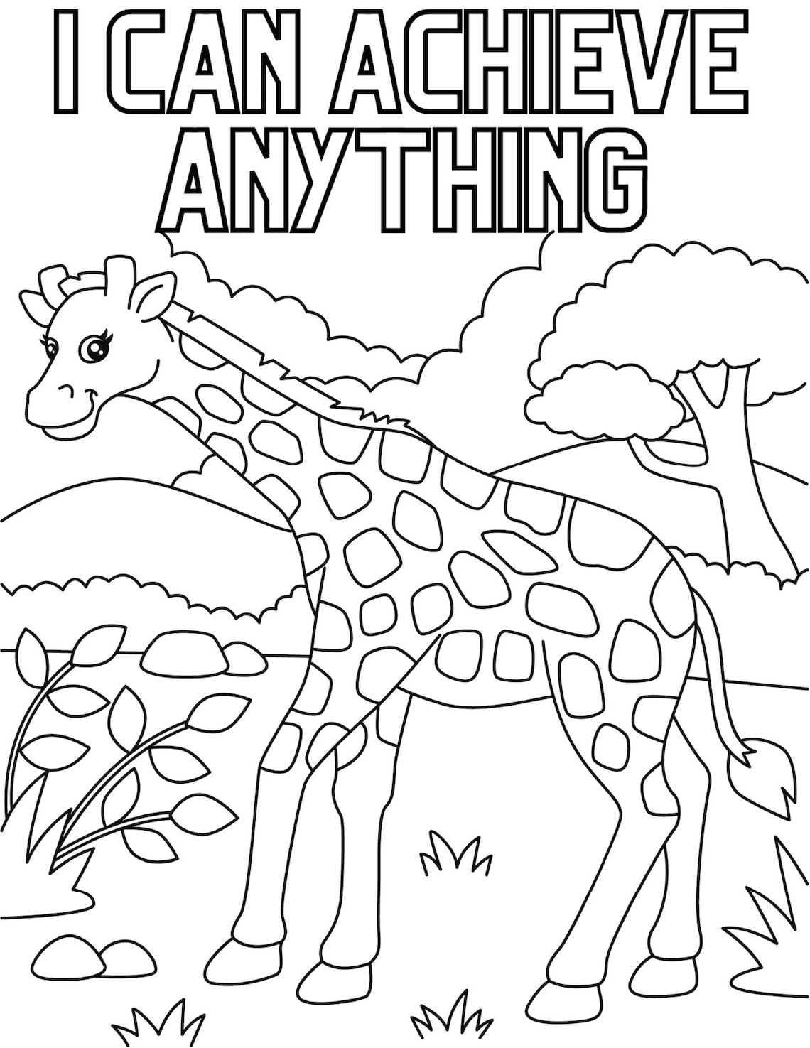 Affirmation Coloring Pages With Animals | Set of 35 Printable Sheets - Etsy
