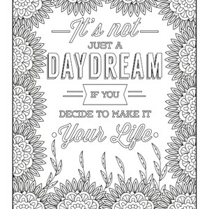 18 Inspirational Quotes Coloring Sheets Meditate on Positive ...