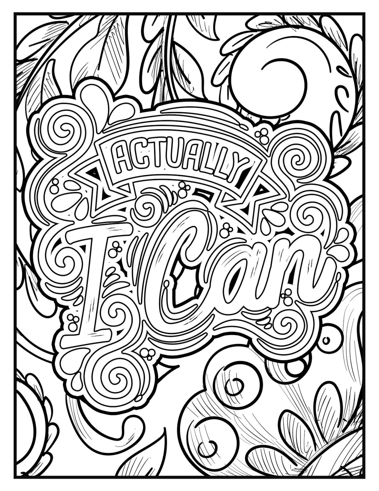 50 Inspirational Coloring Pages for Positive Growth and Motivation - Etsy