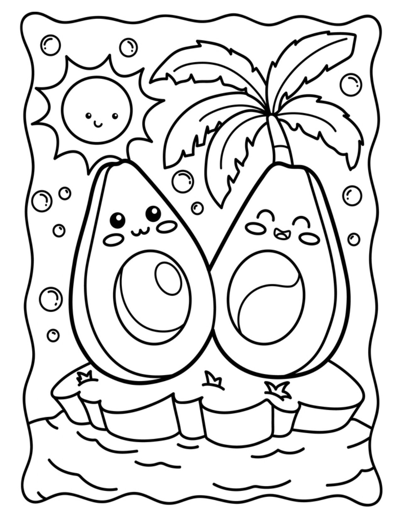 Kawaii Food Coloring Pages, 23 Cute Cartoon Designs (digital Download ...