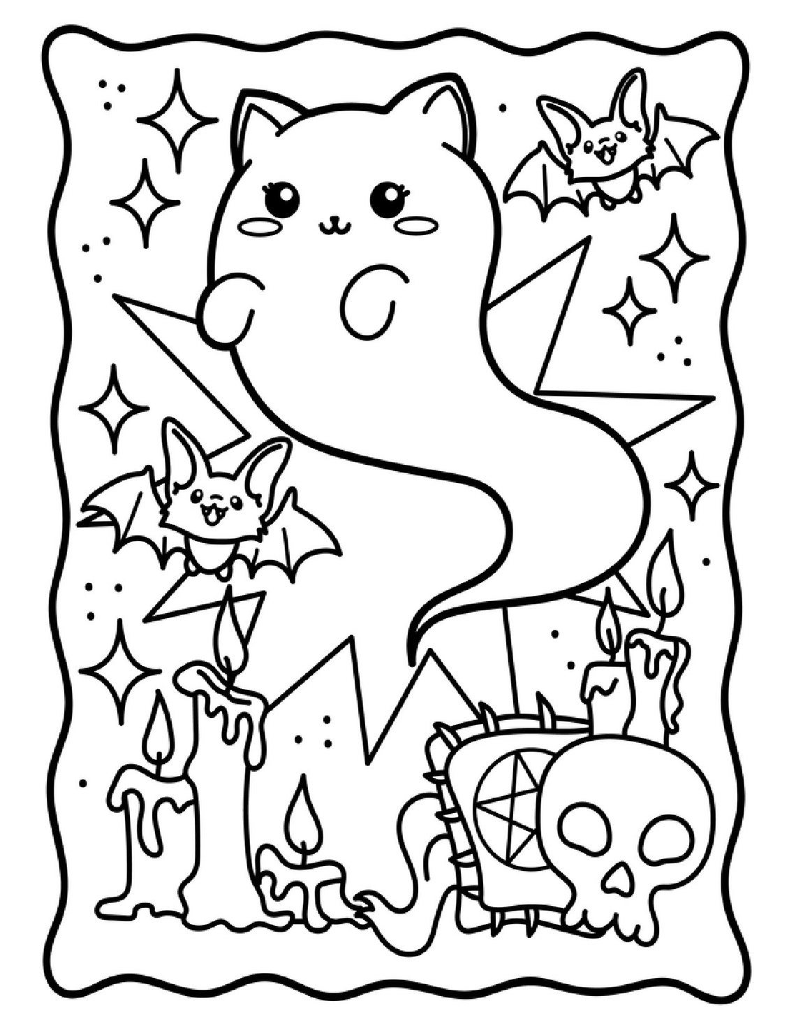 Pastel Goth Horror Coloring Pages for Kids and Adults, With Freddie ...