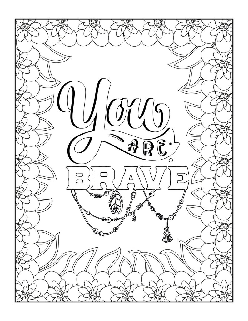 18 Inspirational Quotes Coloring Sheets Meditate on Positive ...