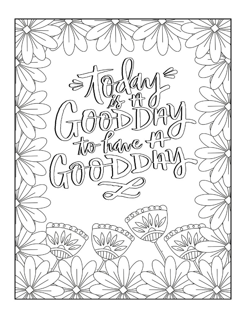 18 Inspirational Quotes Coloring Sheets Meditate on Positive ...