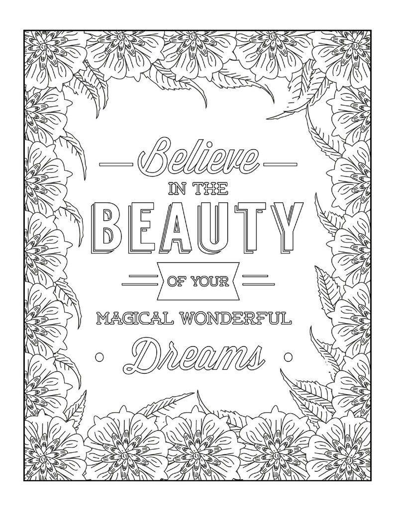 18 Inspirational Quotes Coloring Sheets Meditate on Positive ...