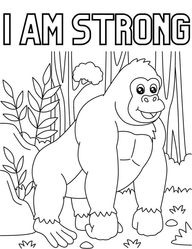 Affirmation Coloring Pages With Animals | Set of 35 Printable Sheets - Etsy