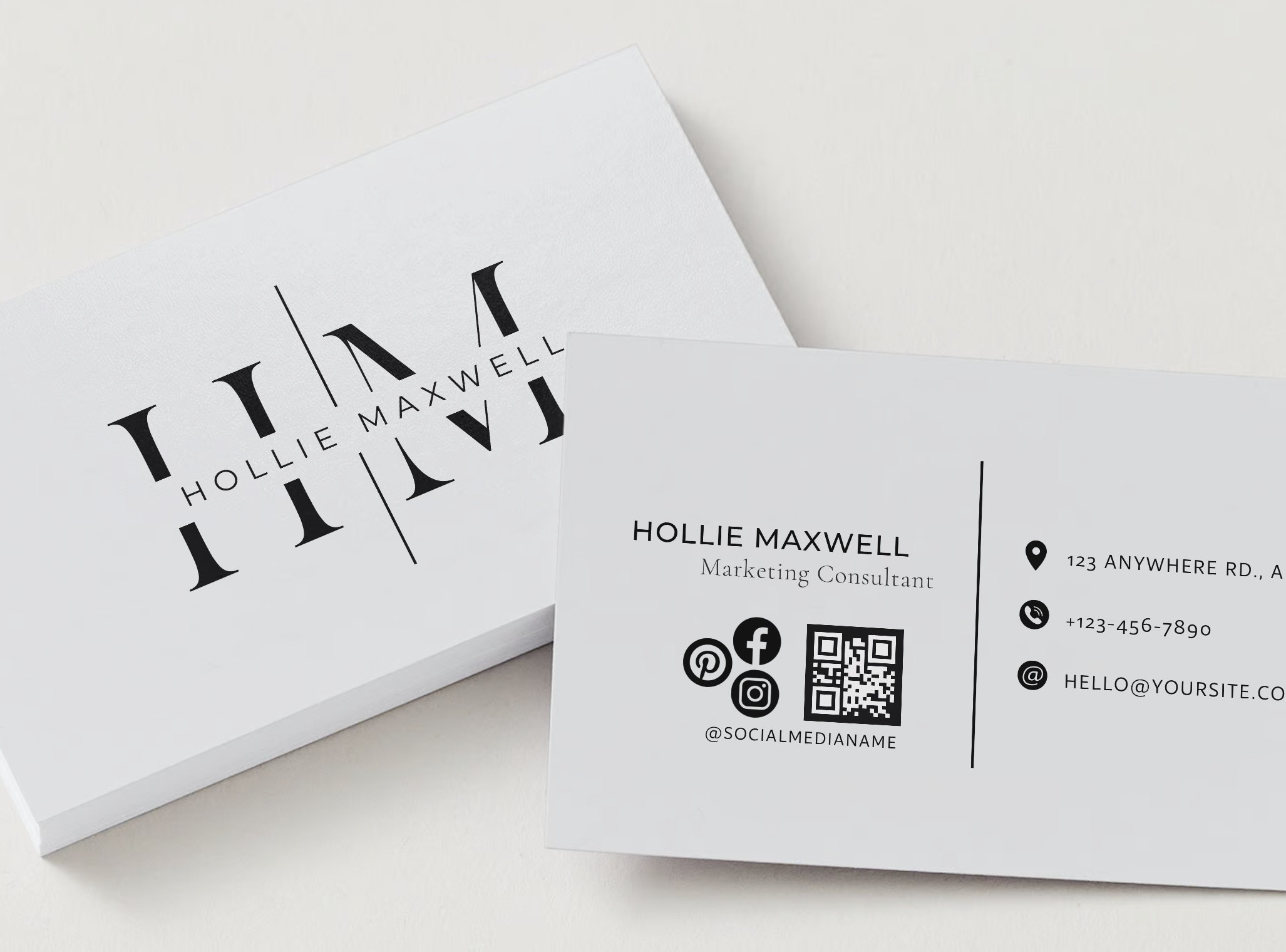 Modern Business Card TEMPLATE With Customisable QR Code | Corporate ...