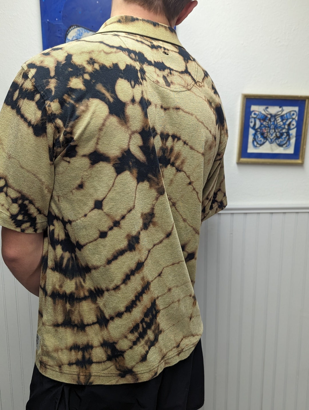Bollé Reverse Bleach Tie Dye Polo - Etsy
