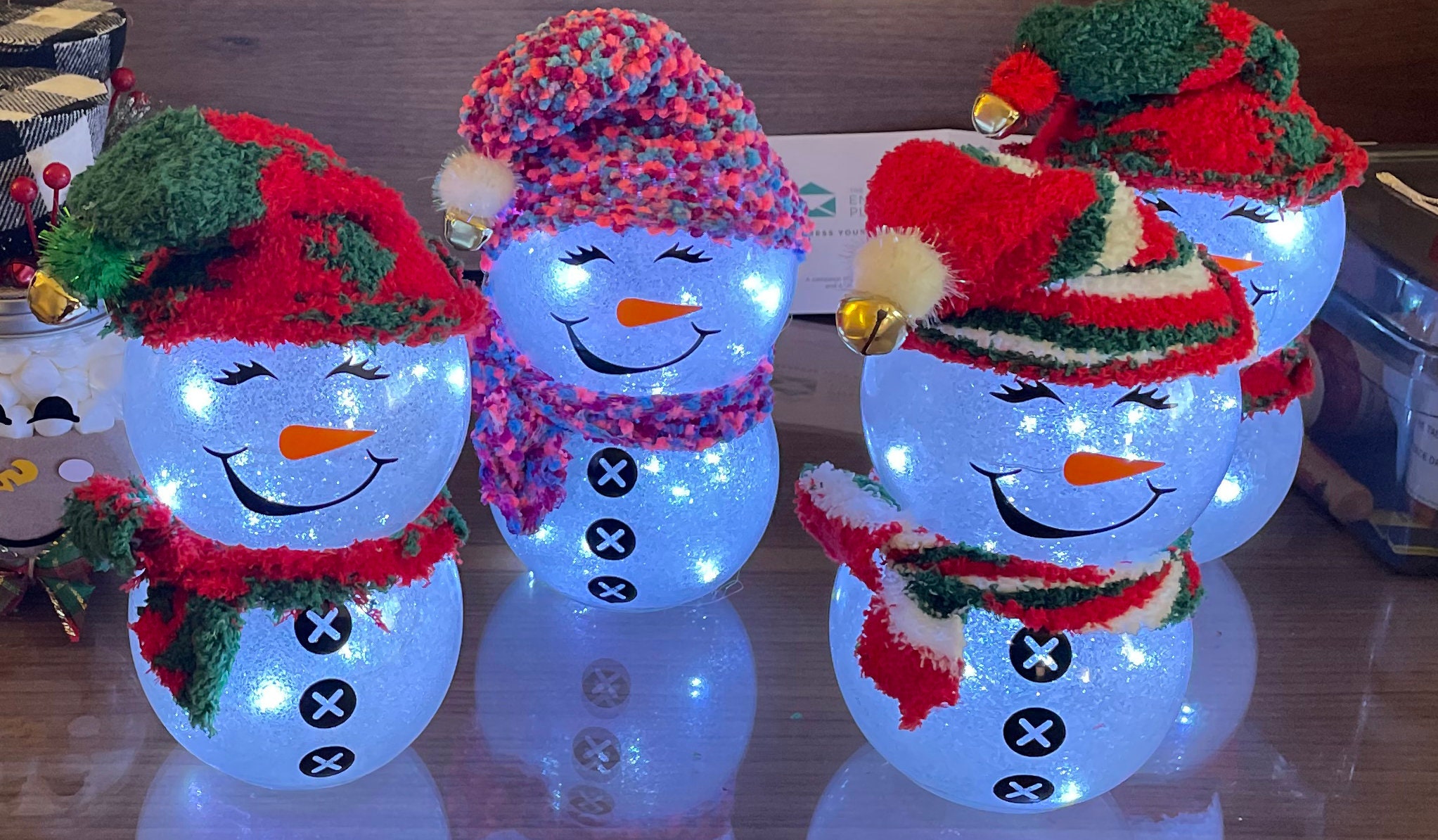 Light up Fishbowl Snowman - Etsy