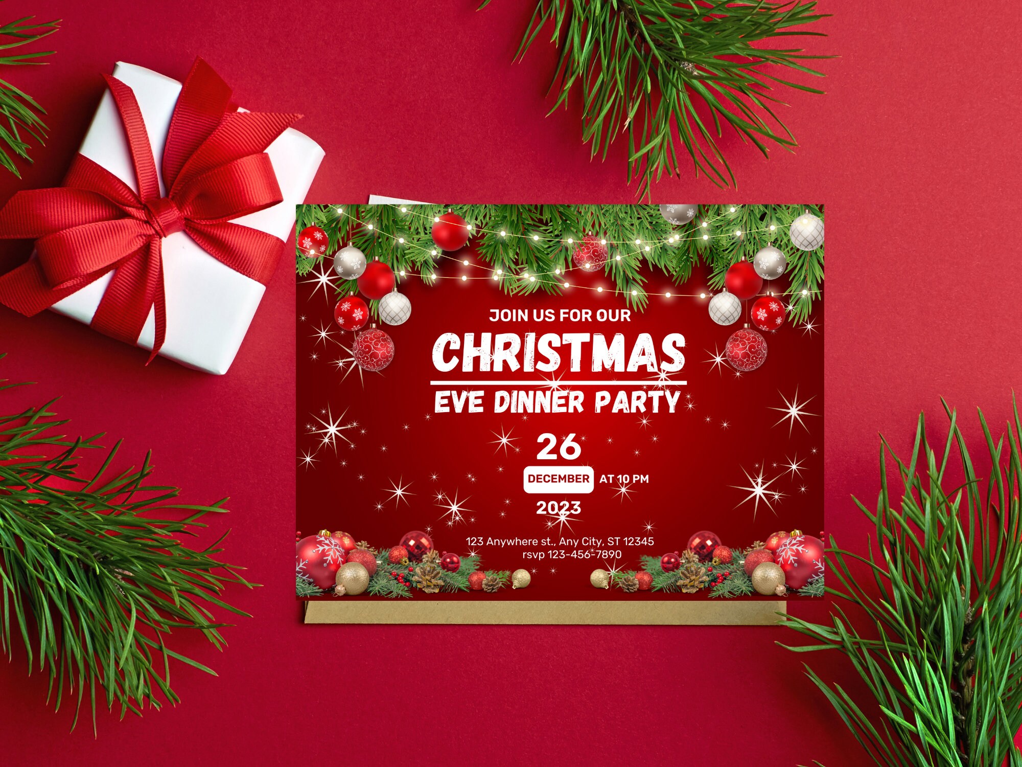 Editable Christmas Party Invitation, Christmas Party Invitation, Party ...