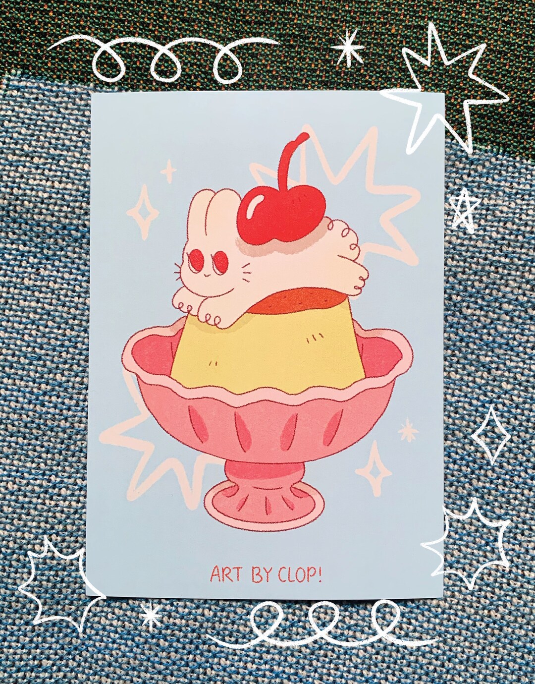 Flan Bunny Art Print - Etsy