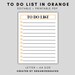 To Do List Printable and Editable, Orange Detail Oriented Checkoff List ...
