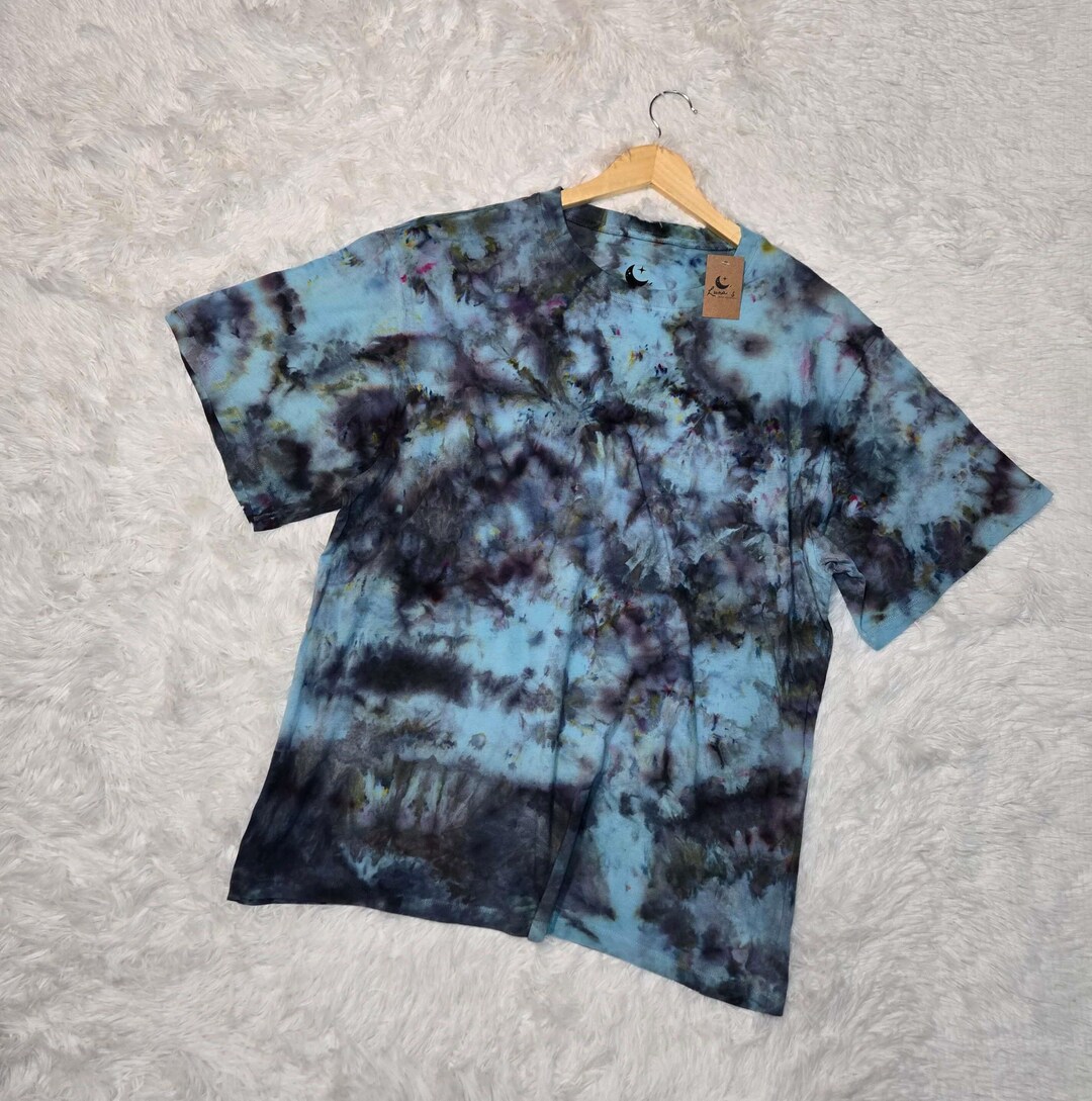 Hand-dyed Tie Dye T-shirt, Soft Cotton Tee, Vibrant Menswear (size XL ...