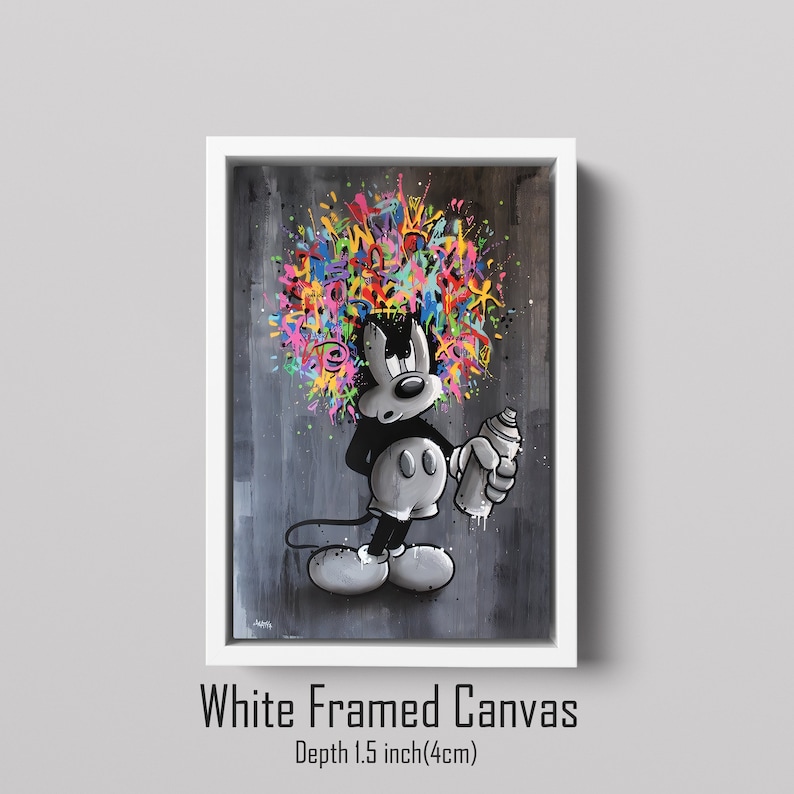Banksy Abstract Mickey Mouse Graffiti Canvas Banksy Style Pop - Etsy