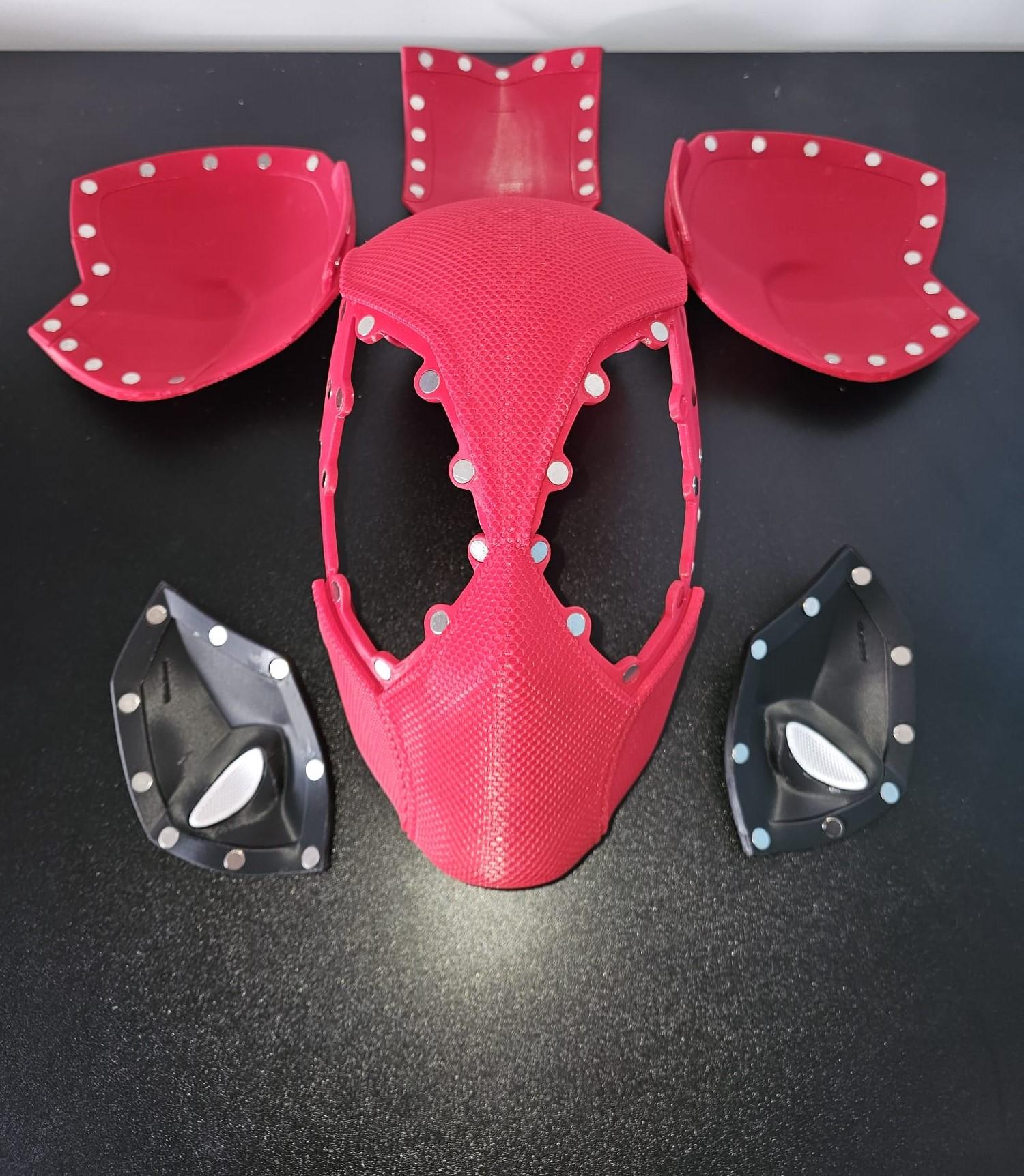 Realistic Deadpool Mask Cosplay Accessory Detailed Red and Black Design ...