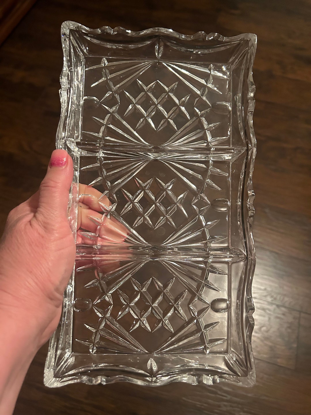 Shannon Godinger Lead Crystal 3 Section Relish Tray - Etsy