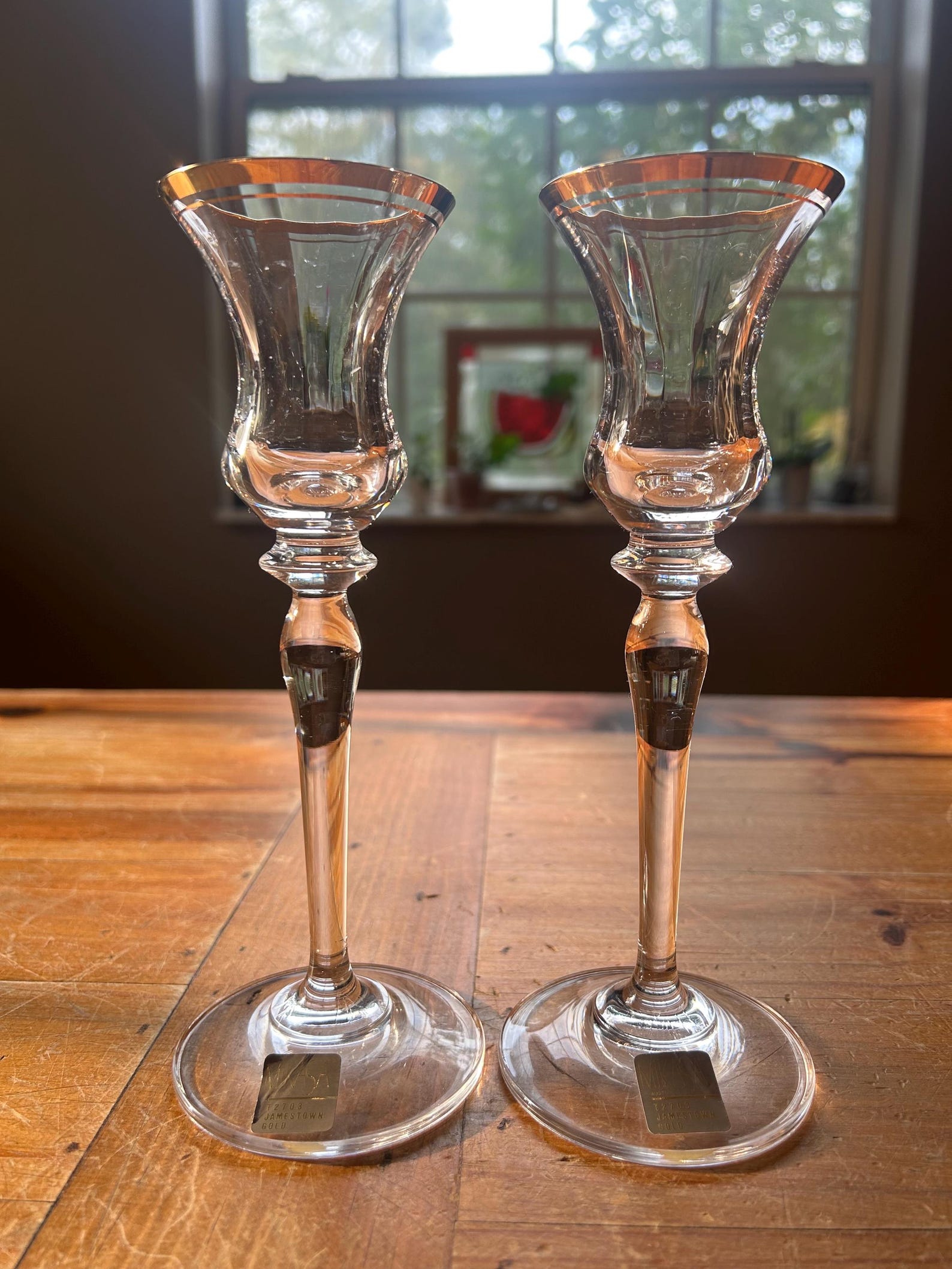 Mikasa Jamestown Gold, Pair of 24k Gold Band Trimmed Candlestick ...