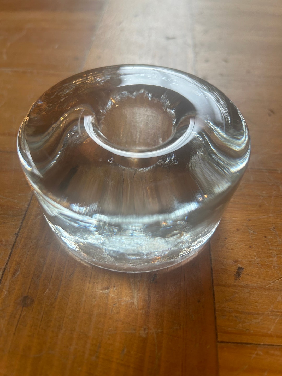 Orrefors Crystal Puck Candle Holder for Taper Candle - Etsy