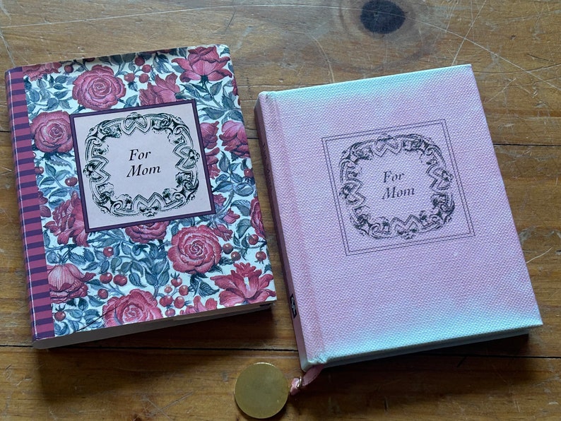 1992 Miniature Mom Book With 24K Gold-plated Bookmark, Pink Floral - Etsy