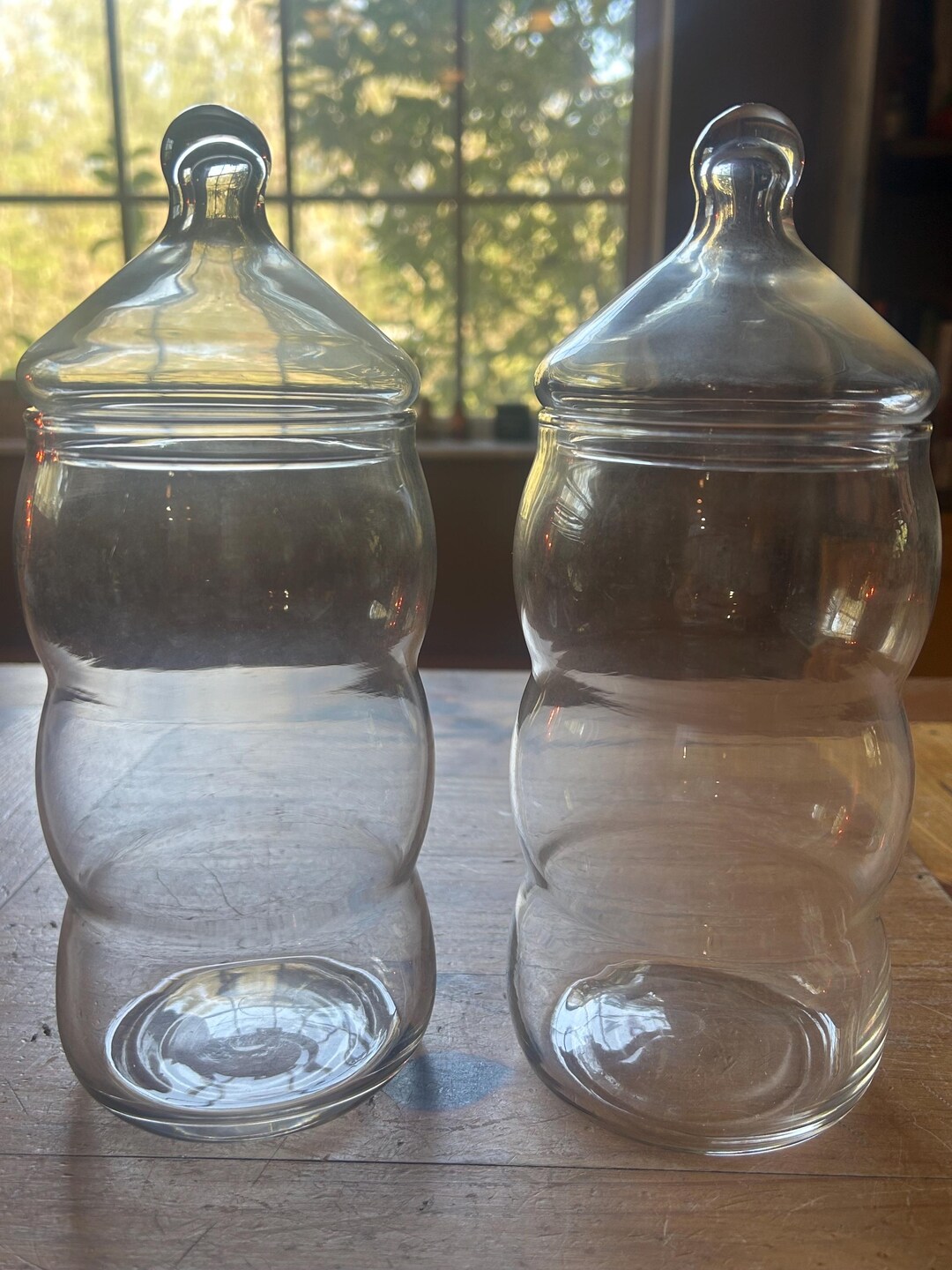 Set of Triple Bump Apothecary Jars With Lids - Etsy