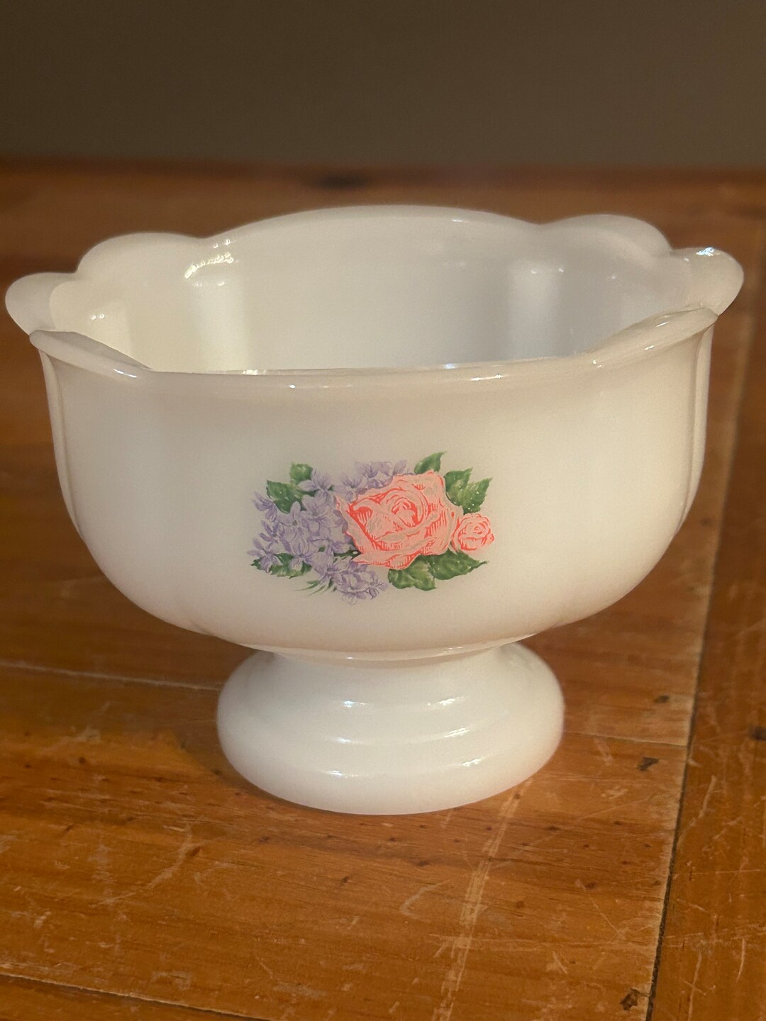 Avon Milk Glass Pedestal Bowl - Etsy