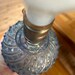 Gorgeous Blue Glass Swirled Diamond Pattern Paulux Three Way Table Lamp ...