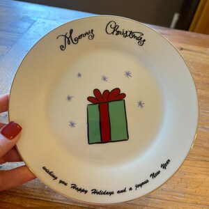 Merry Christmas Plates by Merry Brite, Santa, Gift, Reindeer, Tree - Etsy