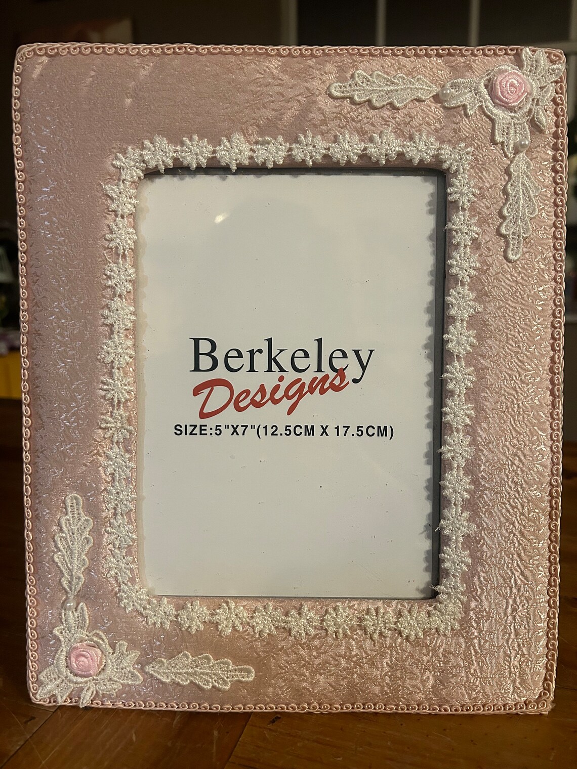 Berkeley Designs Pink Satin, Lace, and Roses 5x7 Picture Frame - Etsy
