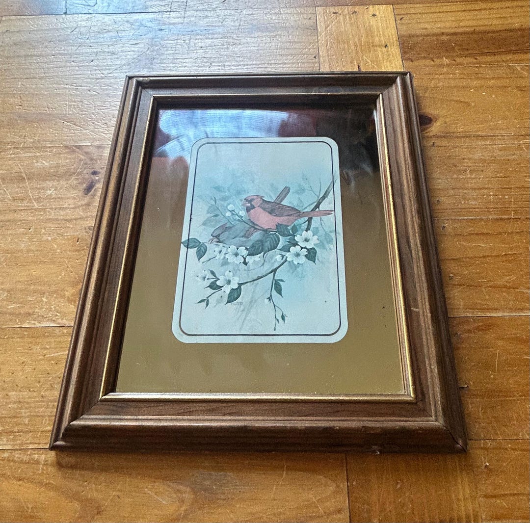 Cardinal Framed Mirror by Artist F Massa - Etsy