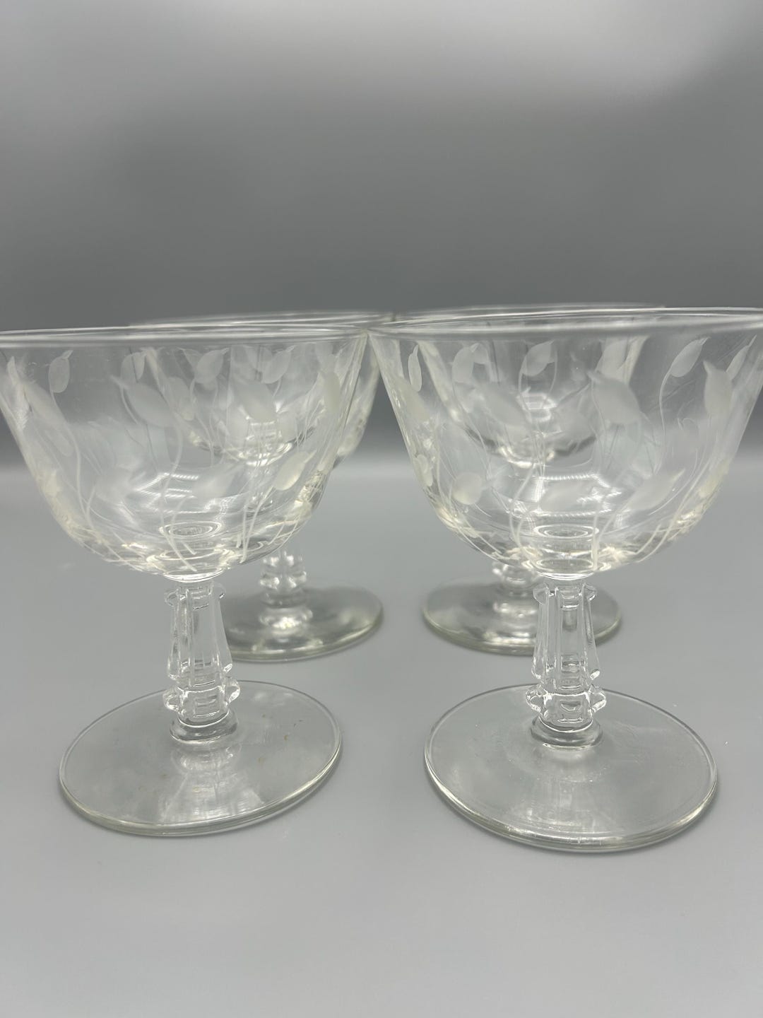 Vintage Libbey Crystal Etched Wheat Pattern Stemware - Etsy