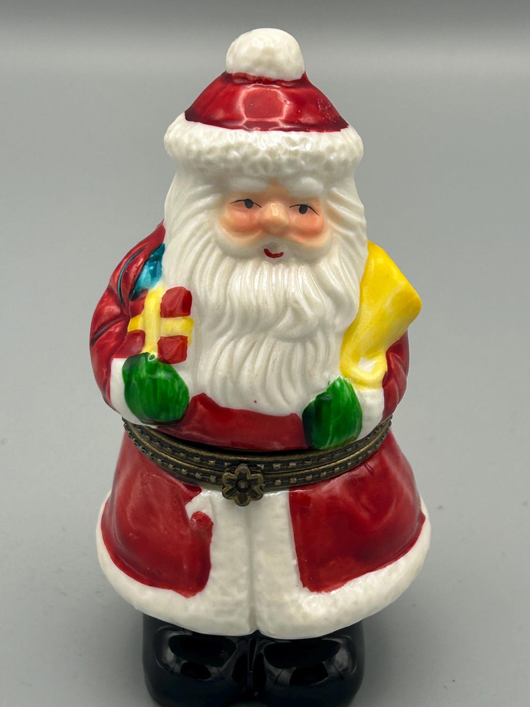 Santa Clause Ceramic Trinket Box - Etsy