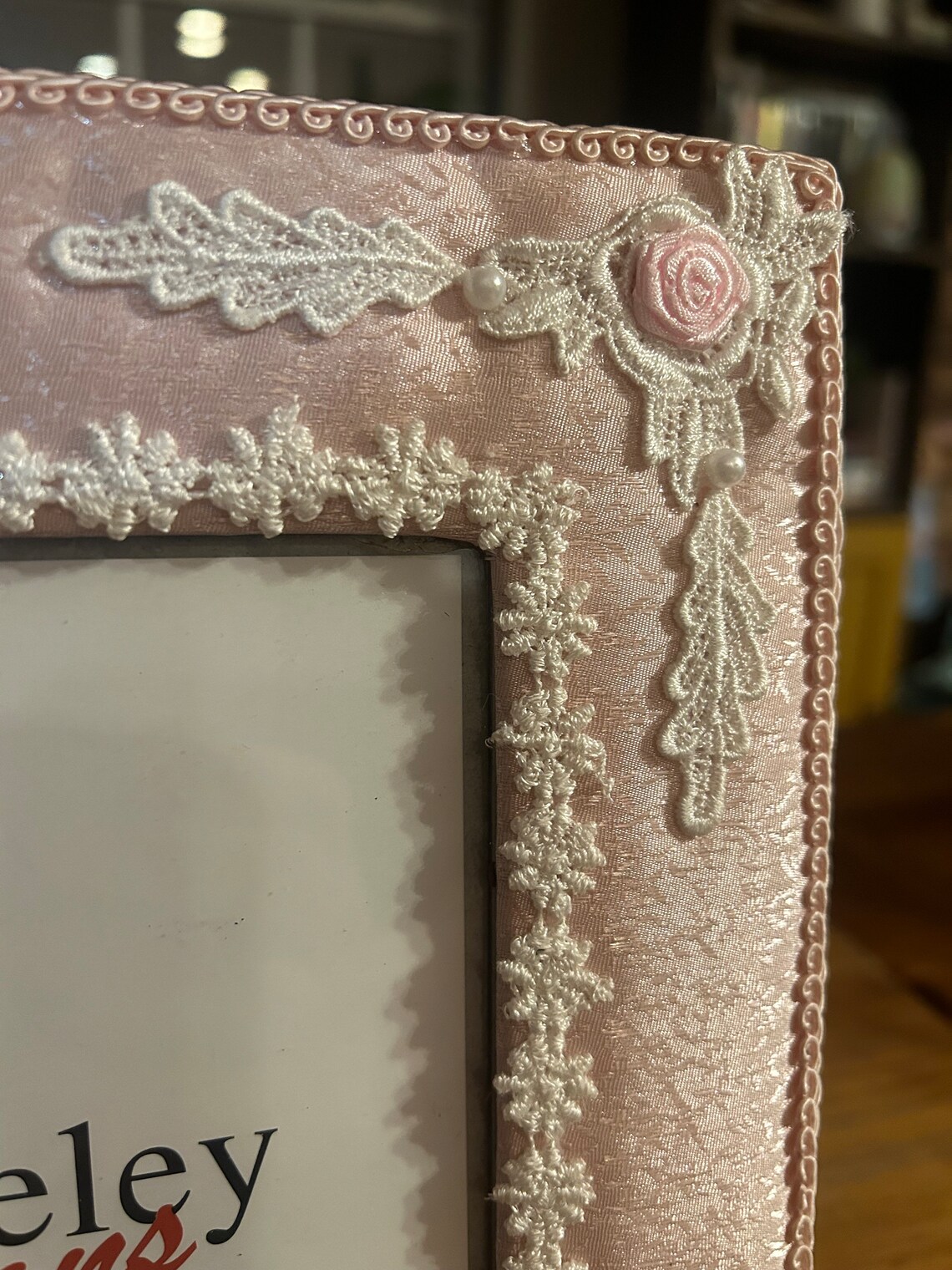 Berkeley Designs Pink Satin, Lace, and Roses 5x7 Picture Frame - Etsy