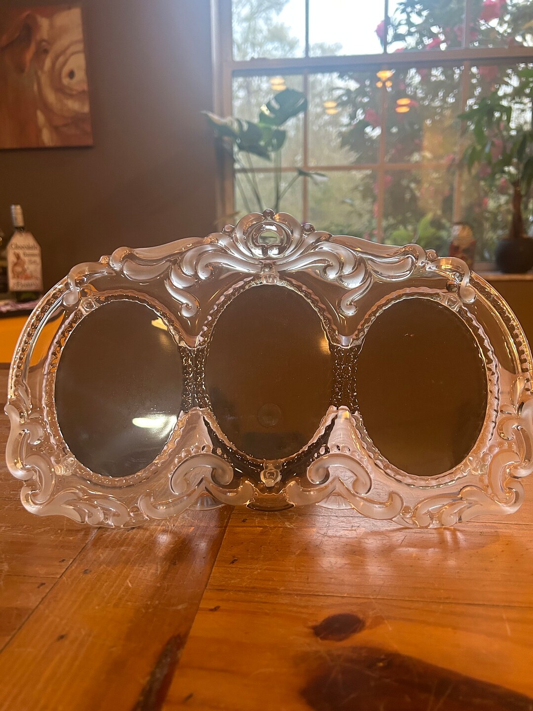 Mikasa Frosted Crystal Triple Oval Photo Frame - Etsy