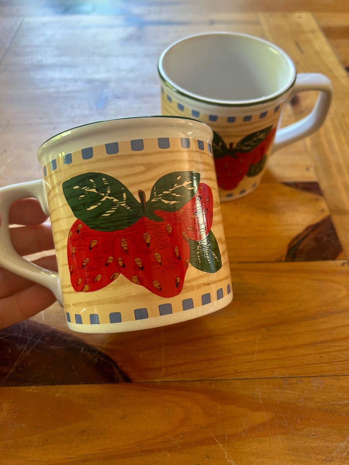 Strawberry Mugs, Set of 2 - Etsy