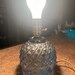 Gorgeous Blue Glass Swirled Diamond Pattern Paulux Three Way Table Lamp ...