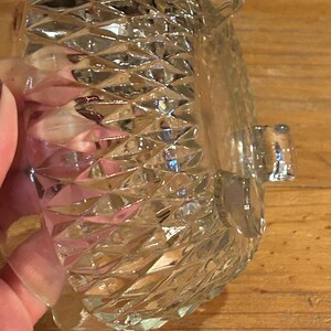 Indiana Glass Footed Bowl With Diamond Point Pattern and Scalloped Edge ...
