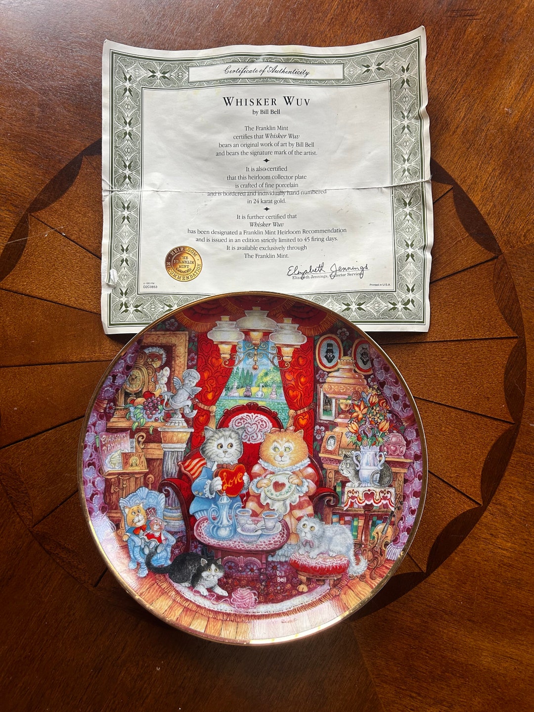 The Franklin Mint, Whisker Wuv Collectible Cat Plate by Bill Bell - Etsy