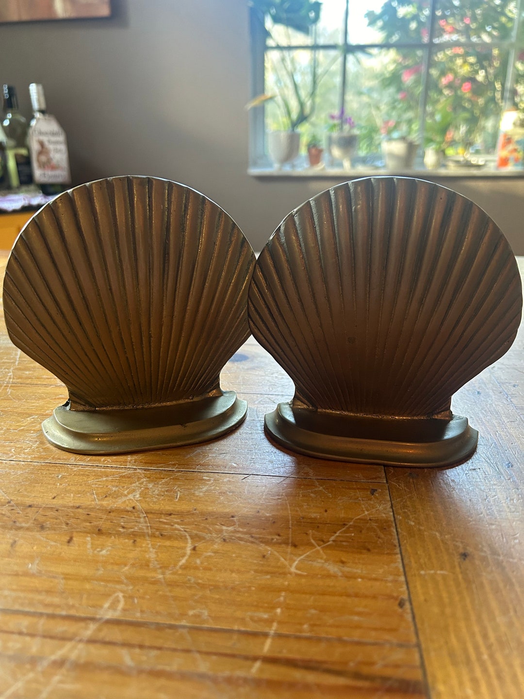 Solid Brass Seashell Bookends - Etsy