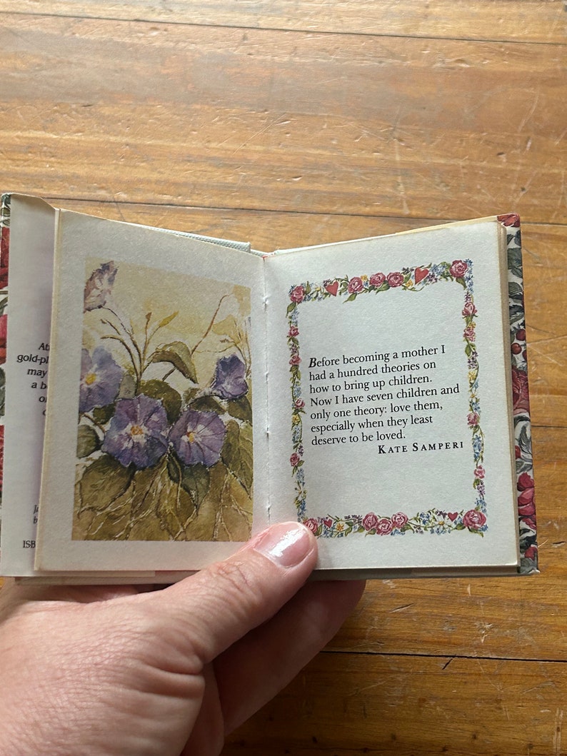 1992 Miniature Mom Book With 24K Gold-plated Bookmark, Pink Floral - Etsy