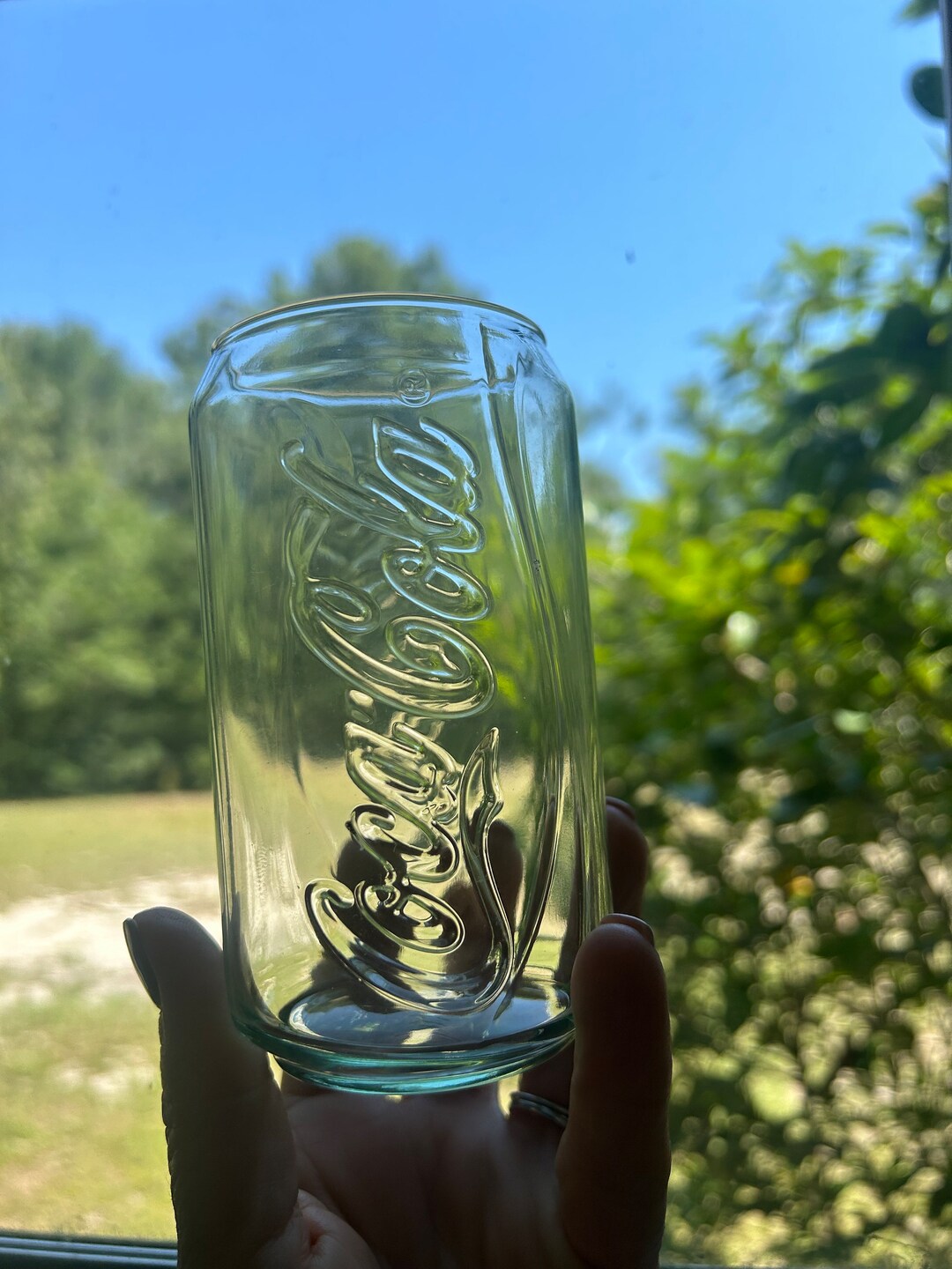 Set of 4 Coca-cola Can Shaped Embossed Green Glasses - Etsy