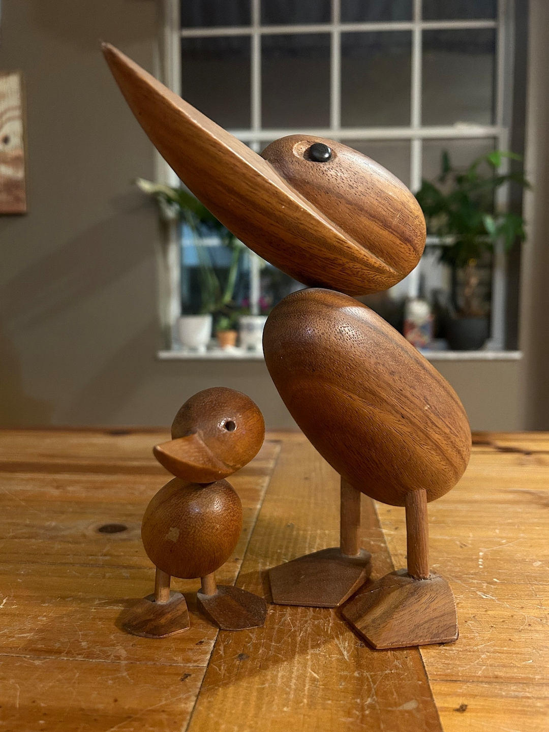 Pair of Teak Wood Duck Figures - Etsy