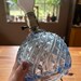 Gorgeous Blue Glass Swirled Diamond Pattern Paulux Three Way Table Lamp ...